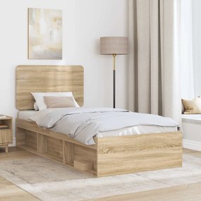 Rám postele s čelo Sonoma dub 75 x 190 cm Masivní borové dřevo 3412553