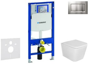 Geberit Duofix - Set předstěnové instalace, klozetu Arkas a sedátka softclose, tlačítko Sigma30, lakovaný chrom mat/chrom SANI11CA1113