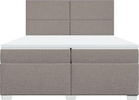 Box spring postel s matrací taupe 200x200 cm textil 3290592