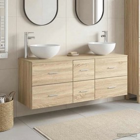 Sada koupelnových skříněk 3 ks Dub sonoma 49,5 x 35 x 63 cm 3405797