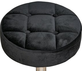 Salonní židle HOMCOM s kolečky výškově nastavitelná otočná stolička na kolečkách sametová pěna na dotek chromová základna černá 35 x 35 x 49-61 cm pr…