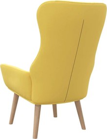 Relaxační křeslo hořčicově žluté textil 341401
