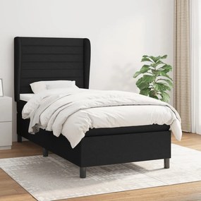 Box spring postel s matrací černá 80 x 200 cm textil 3127999