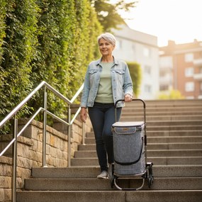 Jurhan Nákupní taška na kolečkách do schodů COMFORT,50l, šedá
