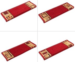 vidaXL Nášlapy na schody samolepicí 5 ks 65x21x4 cm [149842] Barva: Červená