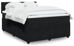 Box spring postel s matrací černá 160x200 cm samet 3287778