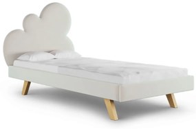 MINKO Čalouněná jednolůžková postel CLOUD do dětského pokoje Zvolte barvu: Krémová, Zvolte rozměr: 120x200 cm, Zvolte stranu: Vlevo