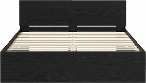Rám postele s LED pásky Černý dub 135 x 190 cm Kompozitní dřevo 3403576