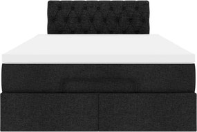 Osmanský postel s matrací černá 120x190 cm textil 3311527