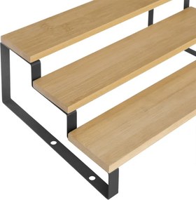 Set dvou kuchyňských bambusových polic AUK-E1016 NAT (2 ks)