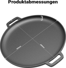 Litinová pánev Wiltec – 34,5 cm, černá (62961)
