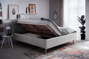 Čalouněná postel LOTTE 160x200 s úložným prostorem, tmavě šedá
