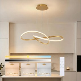 BRILAGI - LED Stmívat. lustr na lanku INFINITY LED/80W/230V 80x80 cm zlatá + DO