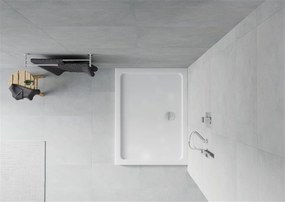 Mexen SLIM - Obdélníková sprchová vanička 140x90x5cm + chromový sifon, bílá, 40109014