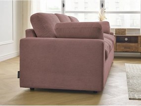 Růžová manšestrová pohovka 250 cm Belair – Bobochic Paris