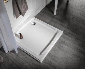 Gelco, DIONA sprchová vanička z litého mramoru, čtverec 90 x 90 x 7,5 cm, GD009