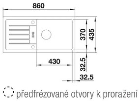 Blanco Favum XL 6 S Granitový dřez s odkapem oboustranné provedení, 86x43,5cm, bílá, 524235