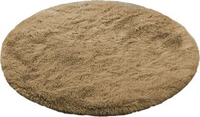 TZ Hnědý kulatý koberec typu „shaggy“ Lana Rozměr: 80 cm