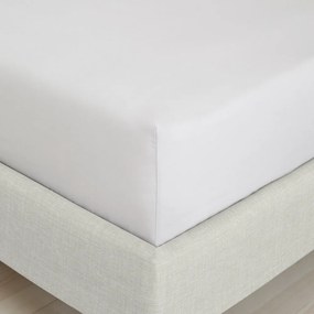 Šedé napínací prostěradlo z bavlněného perkálu 185x200 cm Cotton Percale – Bianca