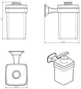 METAFORM METAFORM, AIDA dávkovač mýdla 270 ml, mléčné sklo, chrom, AI019