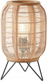 Stolní lampa boho Tanah 93135/76 Brilliant tuba do obývacího pokoje béžová černá