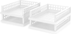 Compactor stohovatelný organizér se čtyřmi zásuvkami, midi 34 x 45 x 11,5, bílý