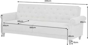 Designová rozkládací sedačka Scarlet 220 cm zelený samet