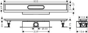 Hansgrohe uBox universal, úplná sada pro standardní instalaci - 800 pro vrchní sady sprchových žlabů, HAN-56024180