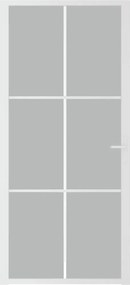 vidaXL Interiérové dveře 93 x 201,5 cm bílé ESG sklo a hliník [350582] Barva: Černá a tmavě průhledná