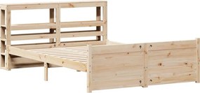 Rám postele s čelem 120 x 200 cm masivní borové dřevo 3306019