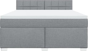 Box spring postel s matrací světle šedá 180 x 200 cm textil 3288267