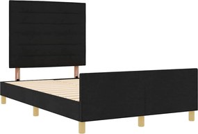 Rám postele s čelo Černá 140 x 190 cm textil 3344650