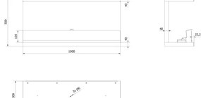 Kratki X-RAY/TUV - Vestavěný BIO krb X-RAY 50x100 cm 3,5kW černá