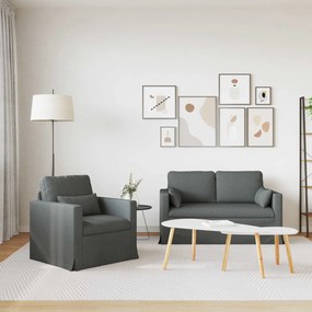 Set pohovek 2 ks Tmavě šedá textil 3407494