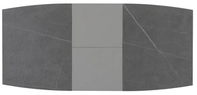 Jídelní stůl 120+40x70 cm, keramická deska šedý mramor, MDF, šedý matný lak - HT-424M GREY