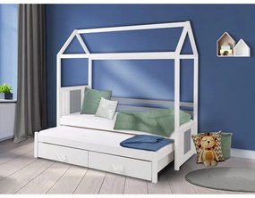 Dětská dvojlůžková postel Maranka 80, Barva: bílá + šedá