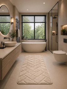 BO-MA, Protiskluzová koupelnová předložka 3D 7288 beige, 50x80, béžová, koupelna