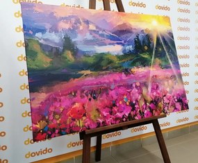 Obraz barevná krajinná olejomalba - 60x40 cm