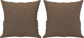 2místná pohovka s polštáři hnědá 140 cm textil 3200912