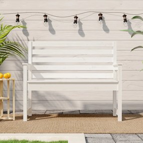 Zahradní lavice bílá 109 x 48 x 91,5 cm masivní borové dřevo,  824061