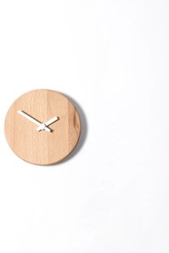 Nástěnné hodiny Pure XS, bukové dřevo, bílé ručičky