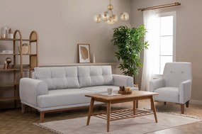Hanah Home Třímístná pohovka BALERA s křeslem krémová 223 cm