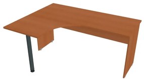 Stůl ergo pravý 160*120 cm - Hobis Gate GE 60 P Dekor stolové desky: třešeň, Dekor lamino podnože: třešeň, Barva nohy: černá