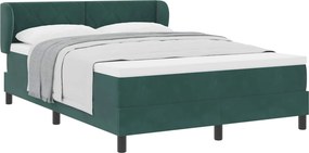 Postel s boxspringem s čelo Tmavě zelená 140 x 190 cm samet 3340439