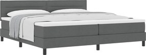 Postel s boxspringem s čelo Tmavě šedá 200 x 200 cm textil 3338637