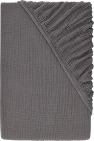 Livarno® Mušelínové napínací prostěradlo, 180-200 x 200 cm (šedá)