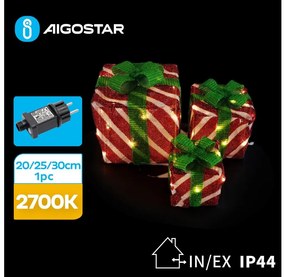 Aigostar B.V. Aigostar- LED Venkovní vánoční dekorace 3,6W/31/230V 2700K 20/25/30cm IP44 dárky AI0481