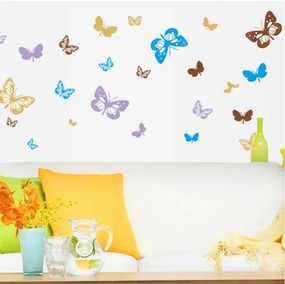 Živá Zeď Samolepka na zeď Barevní motýlci