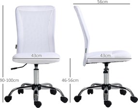 Vinsetto Ergonomická kancelářská židle s nastavitelnou výškou, manažerská židle, 360° otočná, bílá síťovina