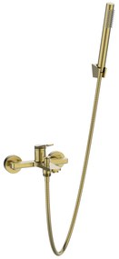 Invena Alonia, vanová baterie s ruční sprchovou soupravou, zlatá matná, INV-BW-70-009-V
